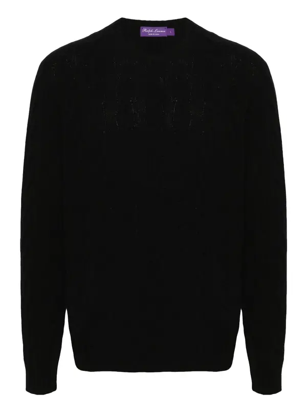 Ralph Lauren Purple Label Cable-knit Jumper - Black
