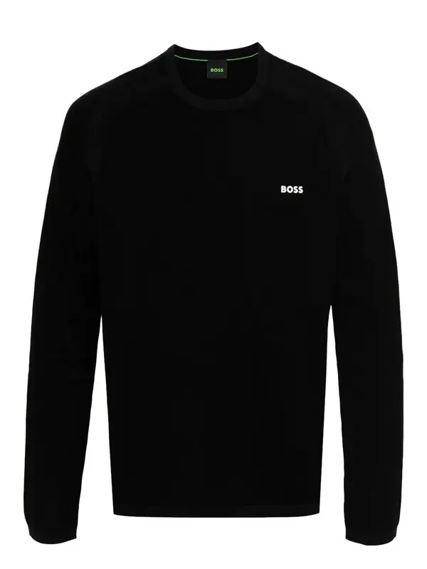 BOSS Rilmo Rubberised-logo Jumper - Black