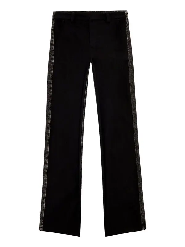 DIESEL® Panelled Straight Leg Trousers - Black