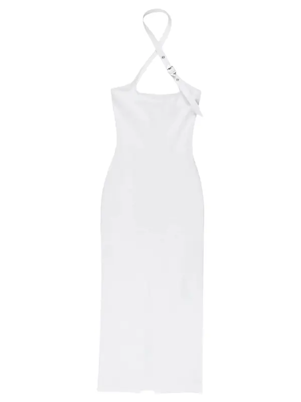 Attico Halterneck Midi Dress - White