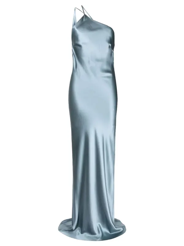 Michelle Mason One-shoulder Gown - Blue