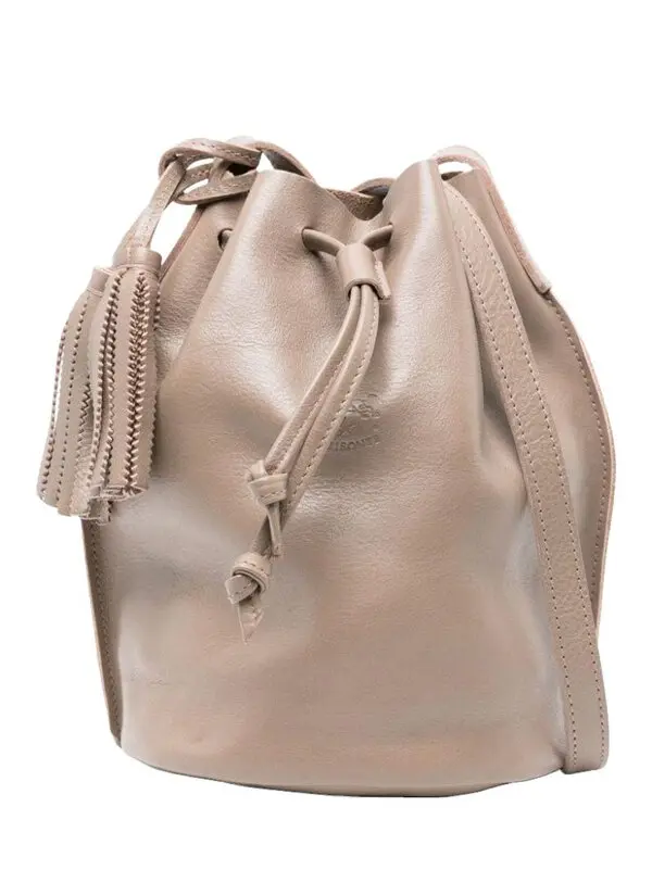 Il Bisonte Silvia Leather Bucket Bag - Neutrals