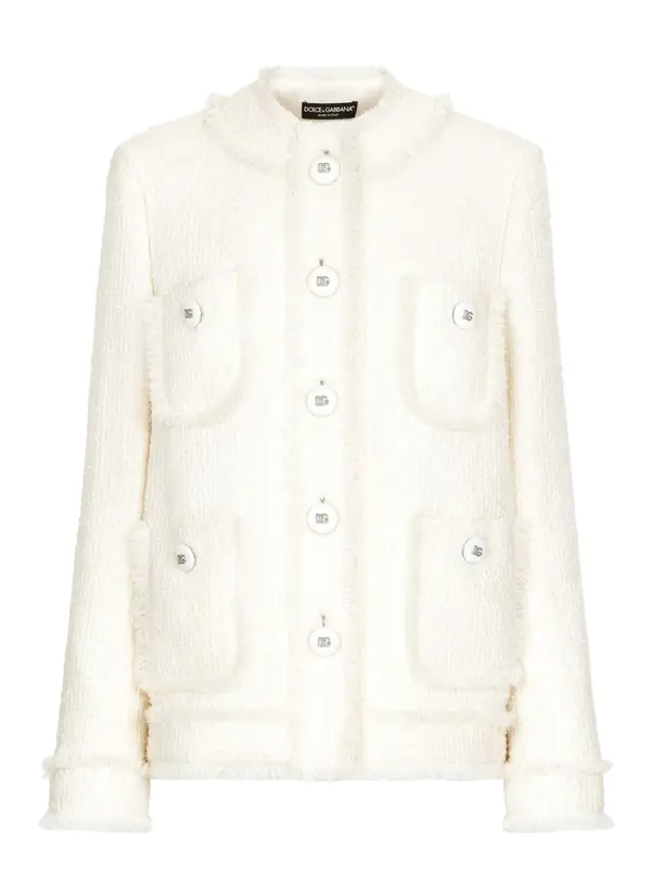Dolce & Gabbana Dna Round-neck Tweed Jacket - Neutrals