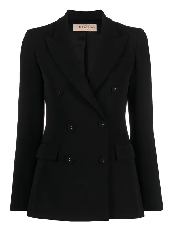 BLANCA VITA Double-breasted Blazer - Black