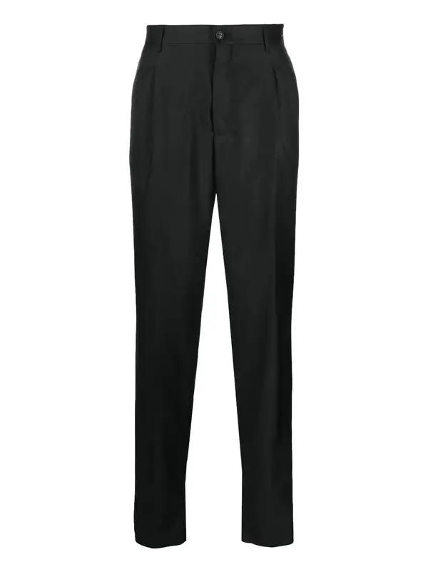 Giorgio Armani Pleat-detail Straight-leg Trousers - Blue