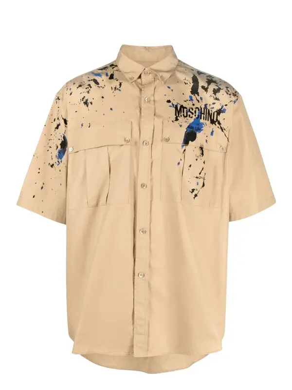 Moschino Logo-print Cotton Shirt - Brown