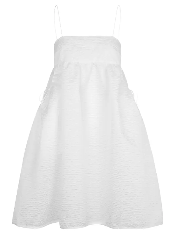 Cecilie Bahnsen Lisbeth Matelassé Minidress - White