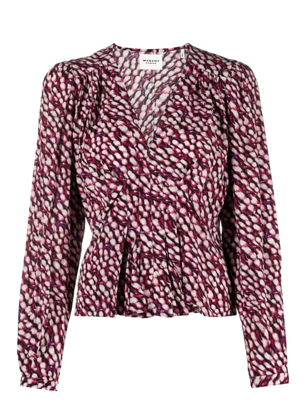 MARANT ETOILE Eddy Animal-print Blouse - Purple
