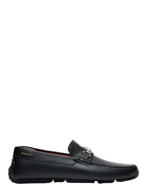 Bally Logo-plaque Leather Loafers - Black
