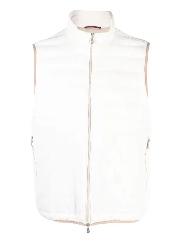 Brunello Cucinelli Zip-up Padded Gilet - White