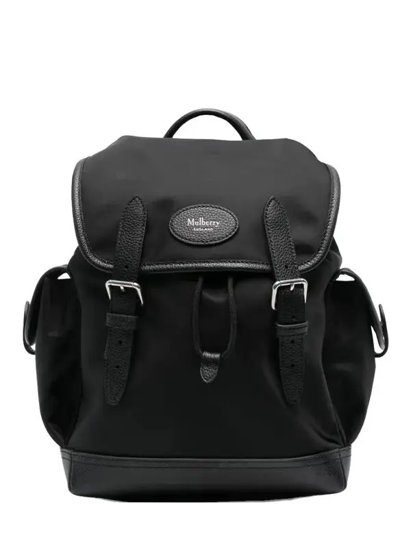 Mulberry Logo-appliqué Buckle Backpack - Black