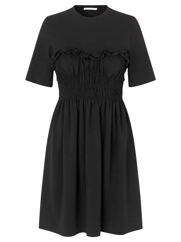 Cecilie Bahnsen Valencia Smocked Jersey Dress - Black