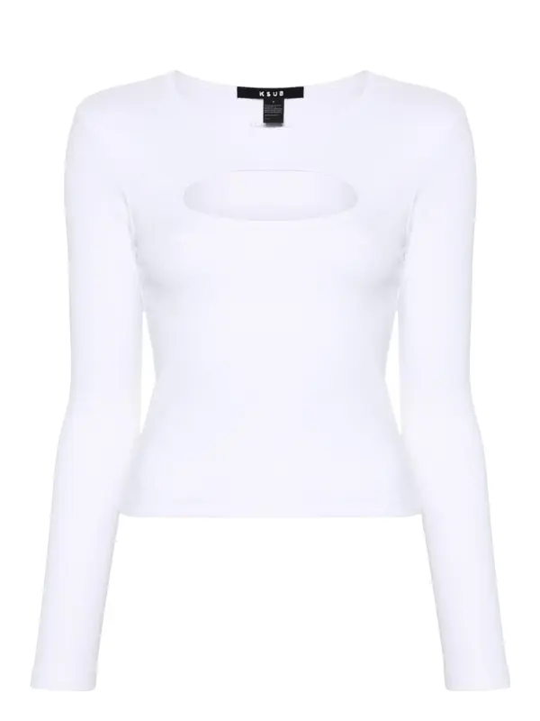 Ksubi Cut-out Ribbed Top - White
