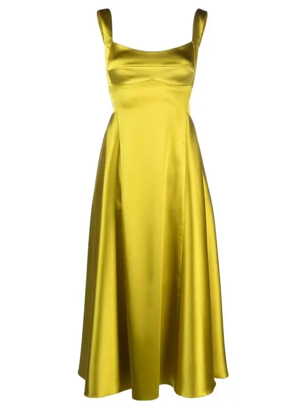 ATU BODY COUTURE Square-neck Satin Maxi Dress - Green