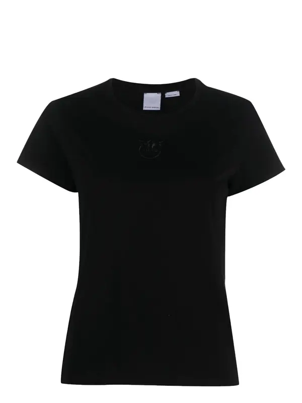 Pinko Logo-embroidered T-shirt - Black