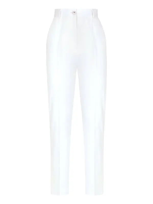 Dolce & Gabbana High-waisted Gabardine Trousers - White