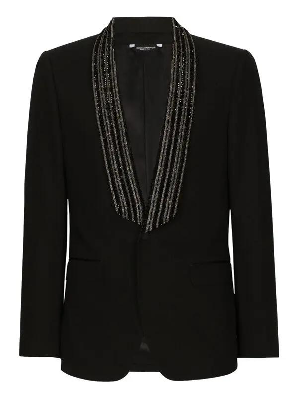 Dolce & Gabbana Sequin-embellished Single-breasted Blazer - Black
