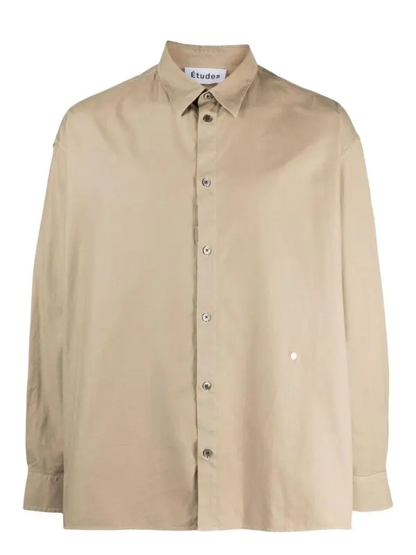 ÉTUDES STUDIO Destroyed Illusion Cotton Shirt - Brown
