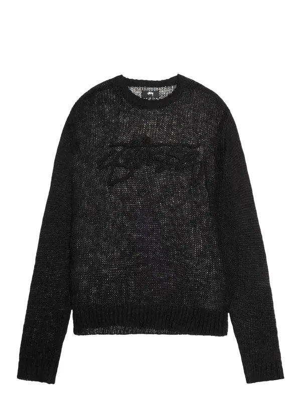 StÜssy Loose Knit Logo Sweater - Black