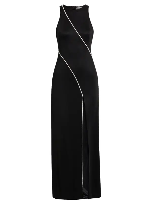Galvan Crystal-embellished Stretch-knit Gown - Black