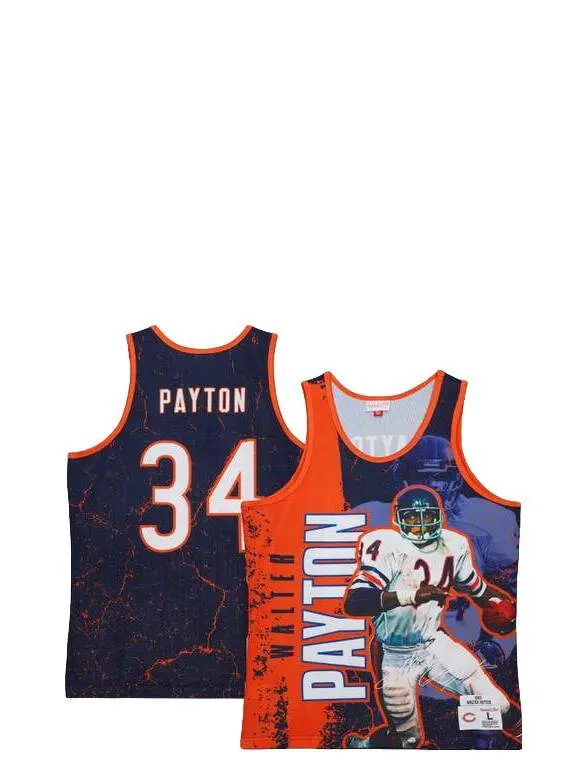 Mitchell & Ness Walter Payton Chicago Bears 1983 Player Burst Tank Top - Navy