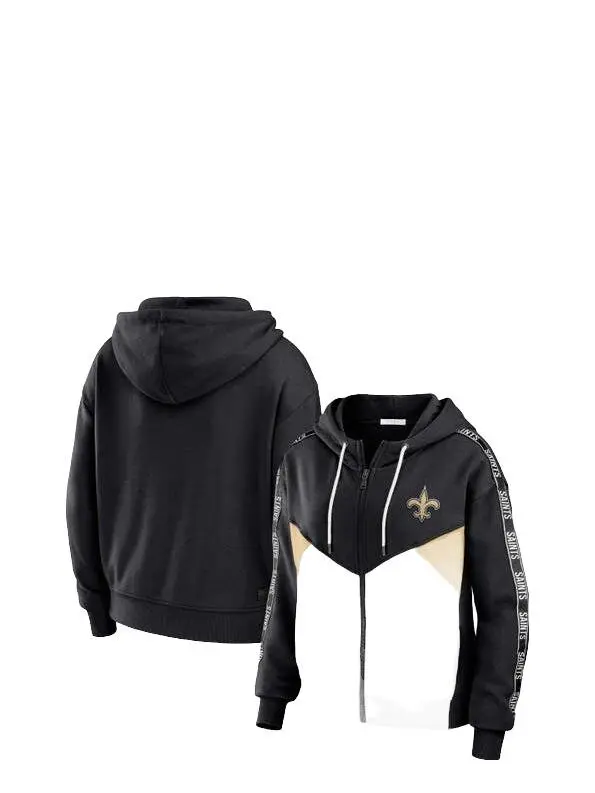 WEAR BY ERIN ANDREWS New Orleans Saints Color Block Full-zip Hoodie - Black