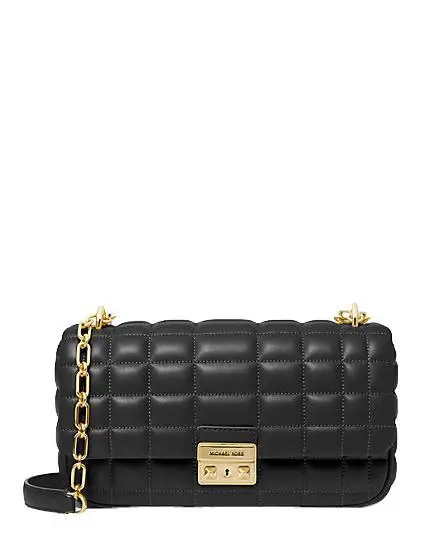 Michael Kors Tribeca Large Quilted Leather Shoulder Bag - Black