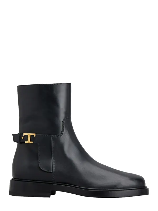 TOD'S T Timeless Leather Ankle Boots - Black