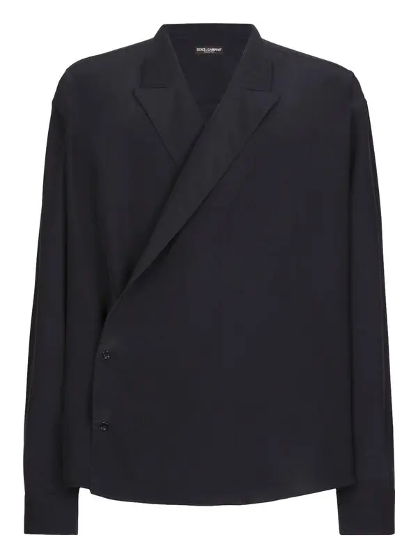 Dolce & Gabbana Wrap Silk Shirt - Black