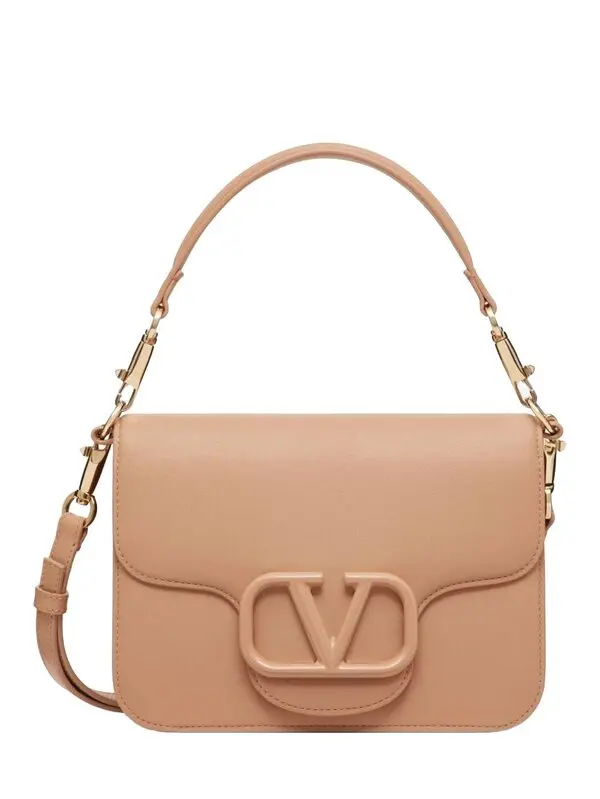 Valentino Garavani Locò Leather Shoulder Bag - Neutrals