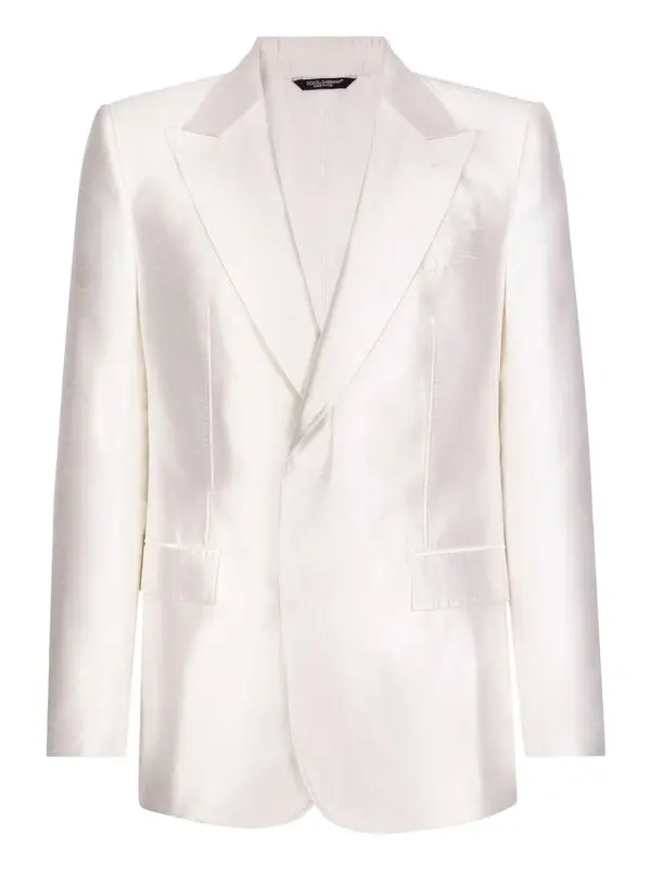 Dolce & Gabbana Single-breasted Silk Blazer - White