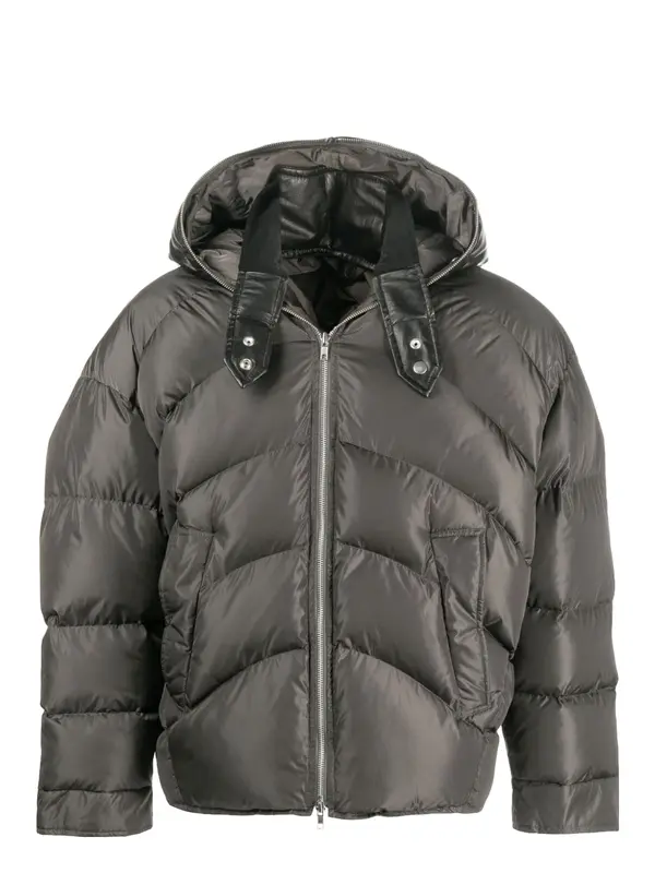 Random Identities Hooded Padded Jacket - Grey
