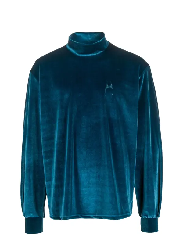 Random Identities High-neck Velvet Jumper - Blue