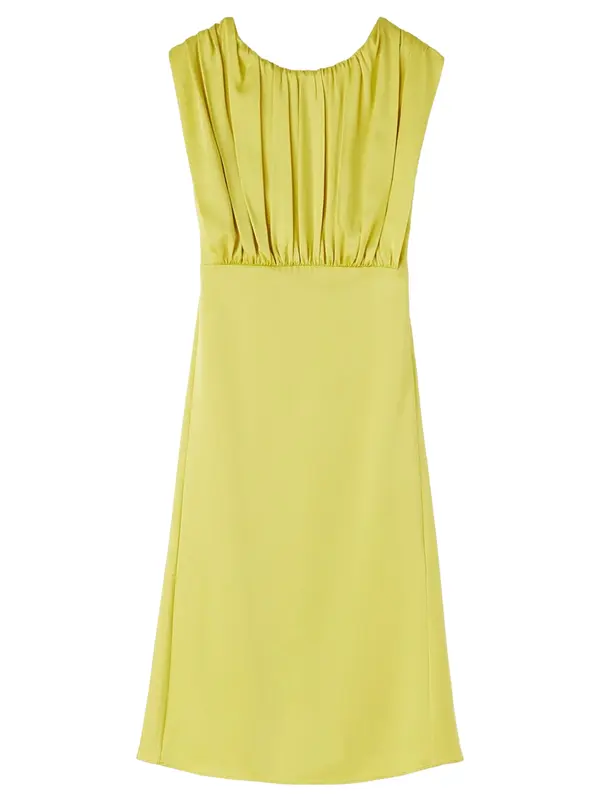 JIL SANDER Gathered Sleeveless Midi Dress - Green