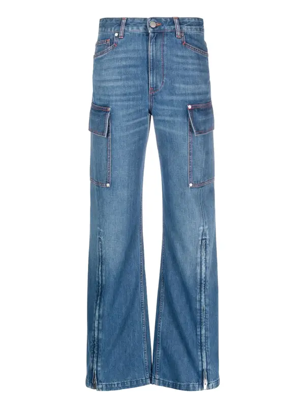 Stella McCartney Ankle-zip Wide-leg Jeans - Blue