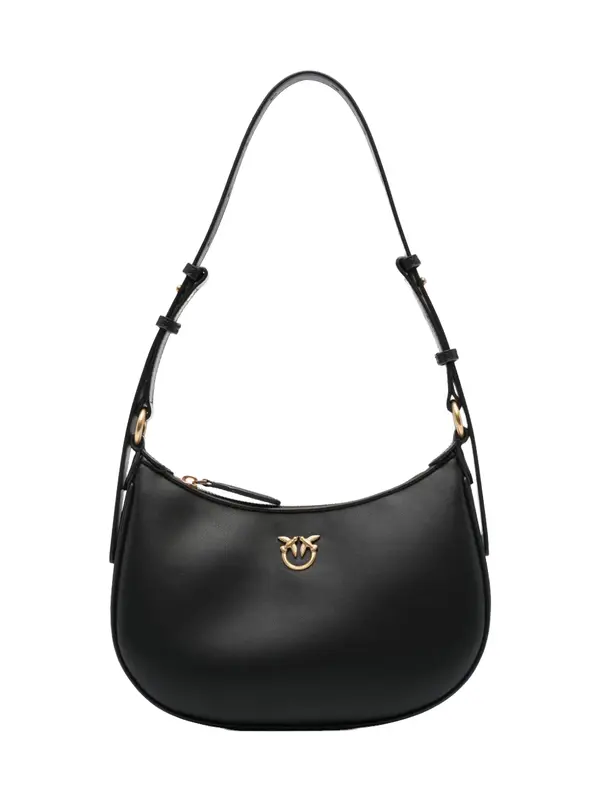 Pinko Love Birds Leather Shoulder Bag - Black