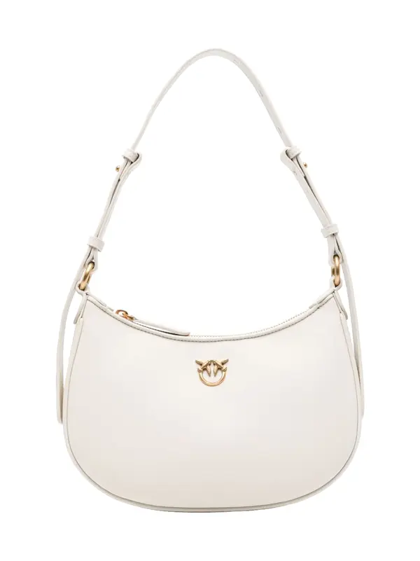 Pinko Love Birds Leather Shoulder Bag - White