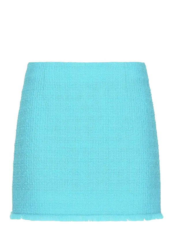 Dolce & Gabbana Mid-rise Tweed Miniskirt - Blue