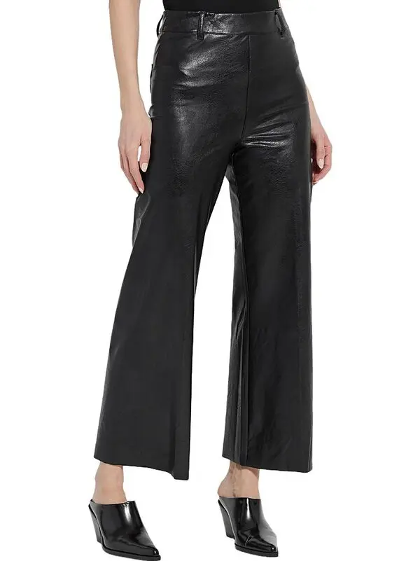 Lyssé Wide Leg Faux Leather Pants - Kohl Black