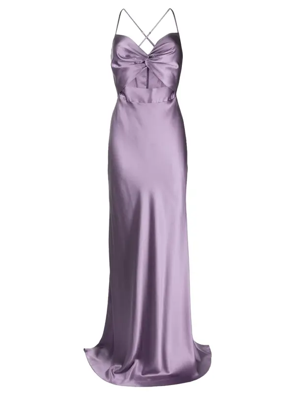 Michelle Mason Twisted-bodice Gown - Purple