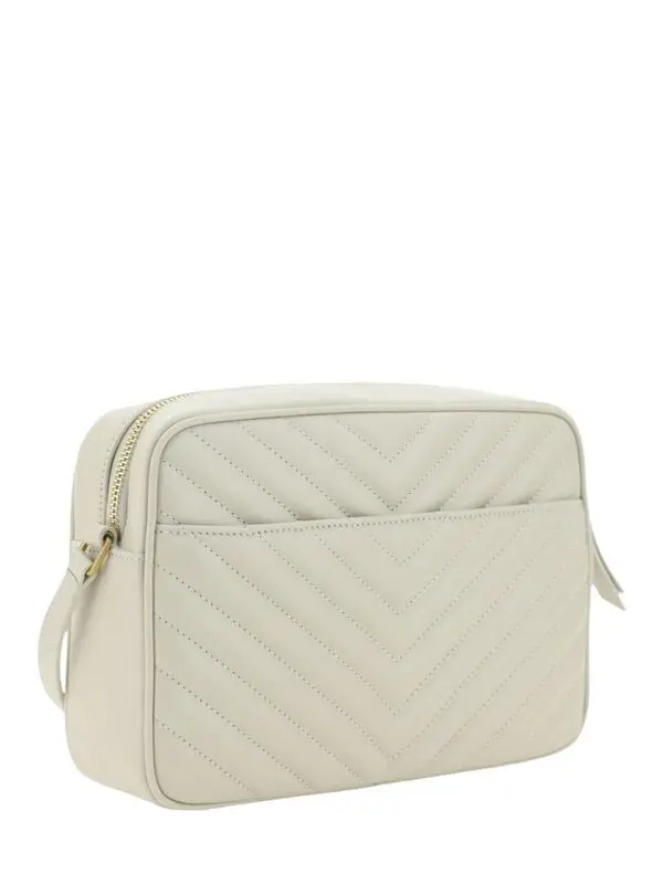 Saint Laurent Lou Quilted Shoulder Bag - Neutrals
