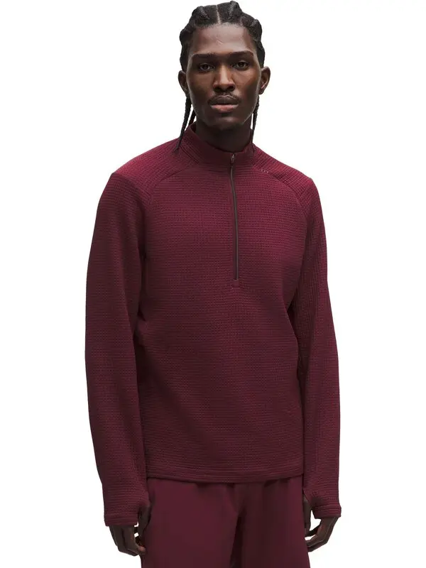 Lululemon Waffle-knit Half Zip - Burgundy Bay