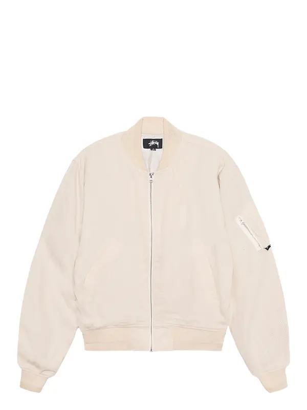 StÜssy Linen Beach Bomber - Cream