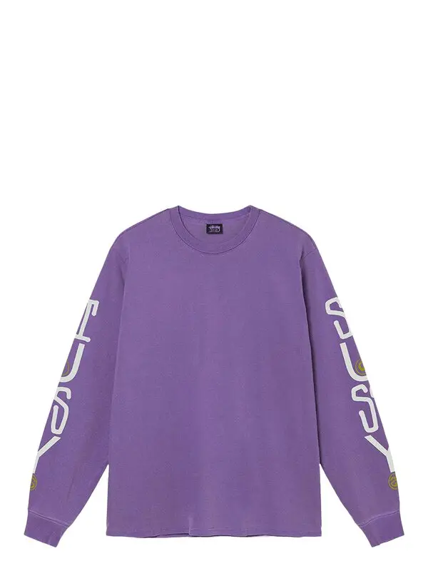StÜssy Classic Stack Pigment Dyed Long-sleeve Tee - Purple