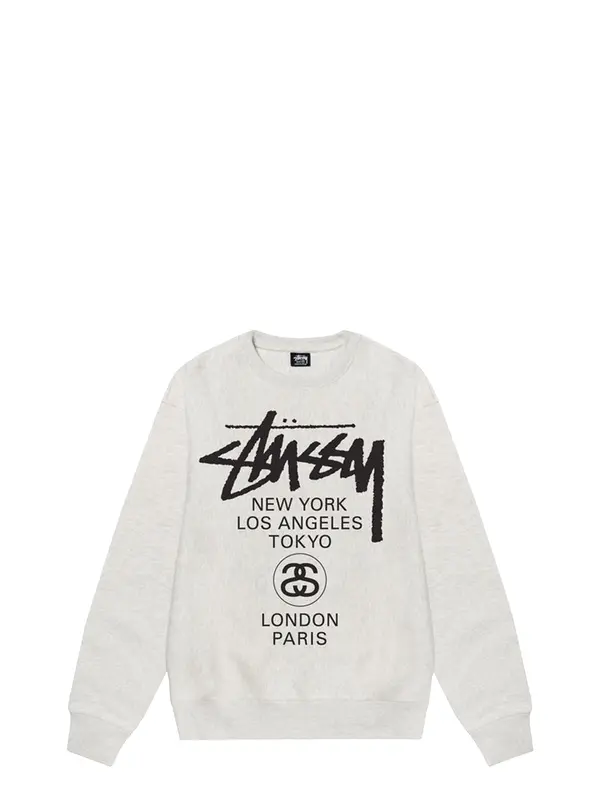 StÜssy World Tour Crewneck - Grey