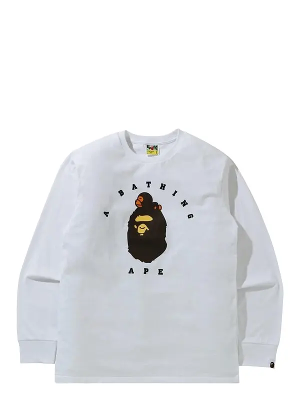 A BATHING APE Milo On Ape Long-sleeve Tee - White