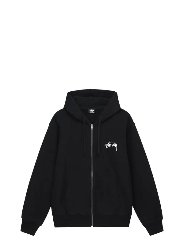 StÜssy Burning Stock Zip Hoodie - Black