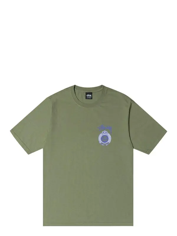 StÜssy Crown Wreath Pigment Dyed Tee 'artichoke - Green