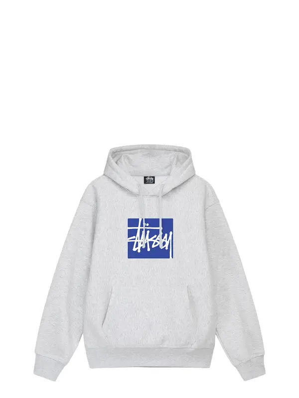 StÜssy Stock Box Logo Hoodie - Grey