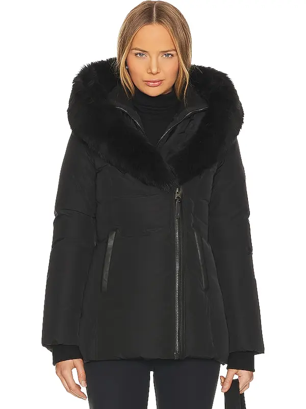 Mackage Adali Shearling Collar Coat - Black